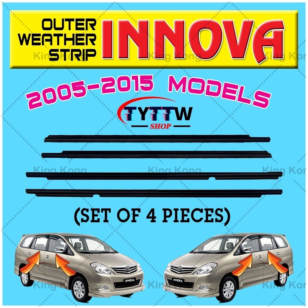 Innova 2005 to 2015 - Outer Channel Weather Strip Molding ( Set or 4 ...