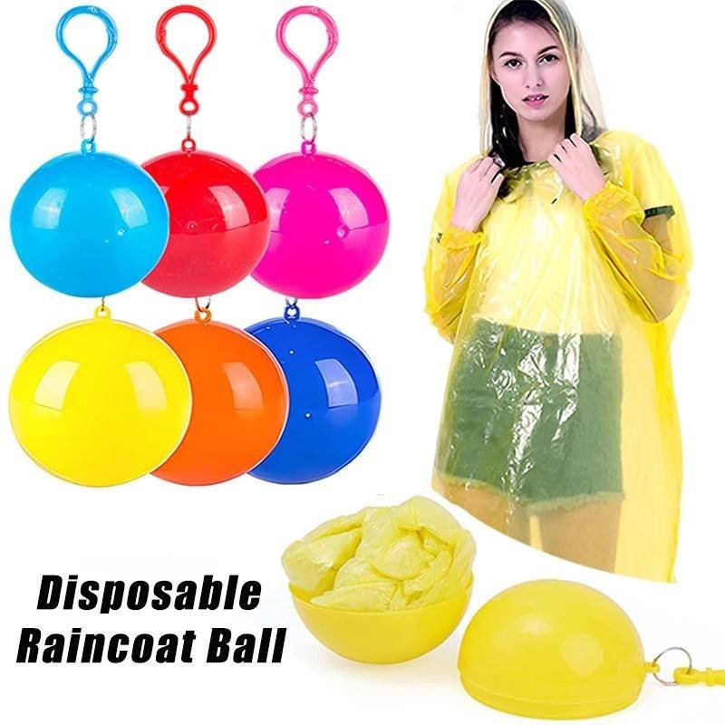 Portable Raincoat Ball Spherical Storage Raincoat with Keychain ...