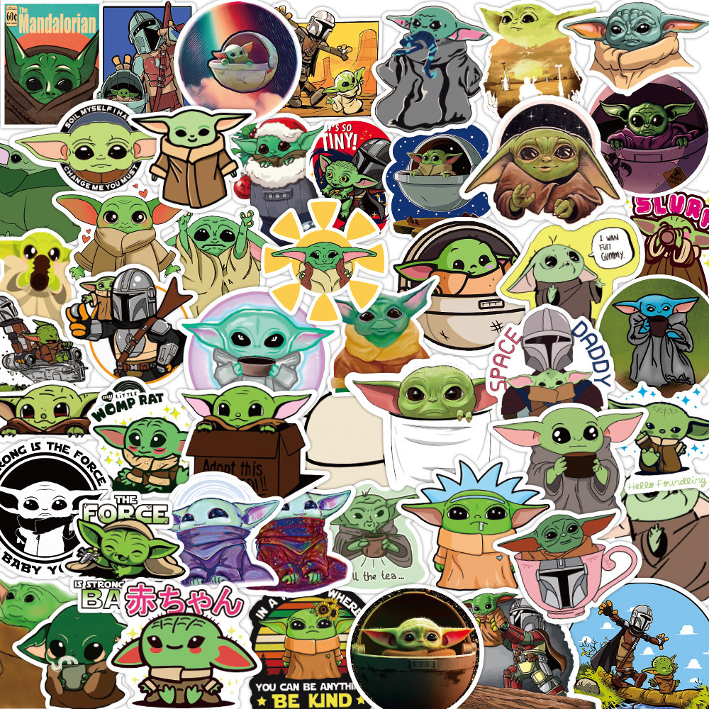 Y&P| The Mandalorian - Baby Yoda Stickers Set Cartoon Graffiti ...