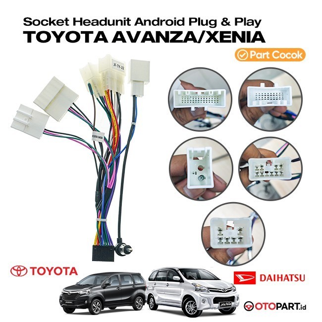 Toyota Daihatsu Avanza / Xenia Android PNP Head Unit Cable Socket ...