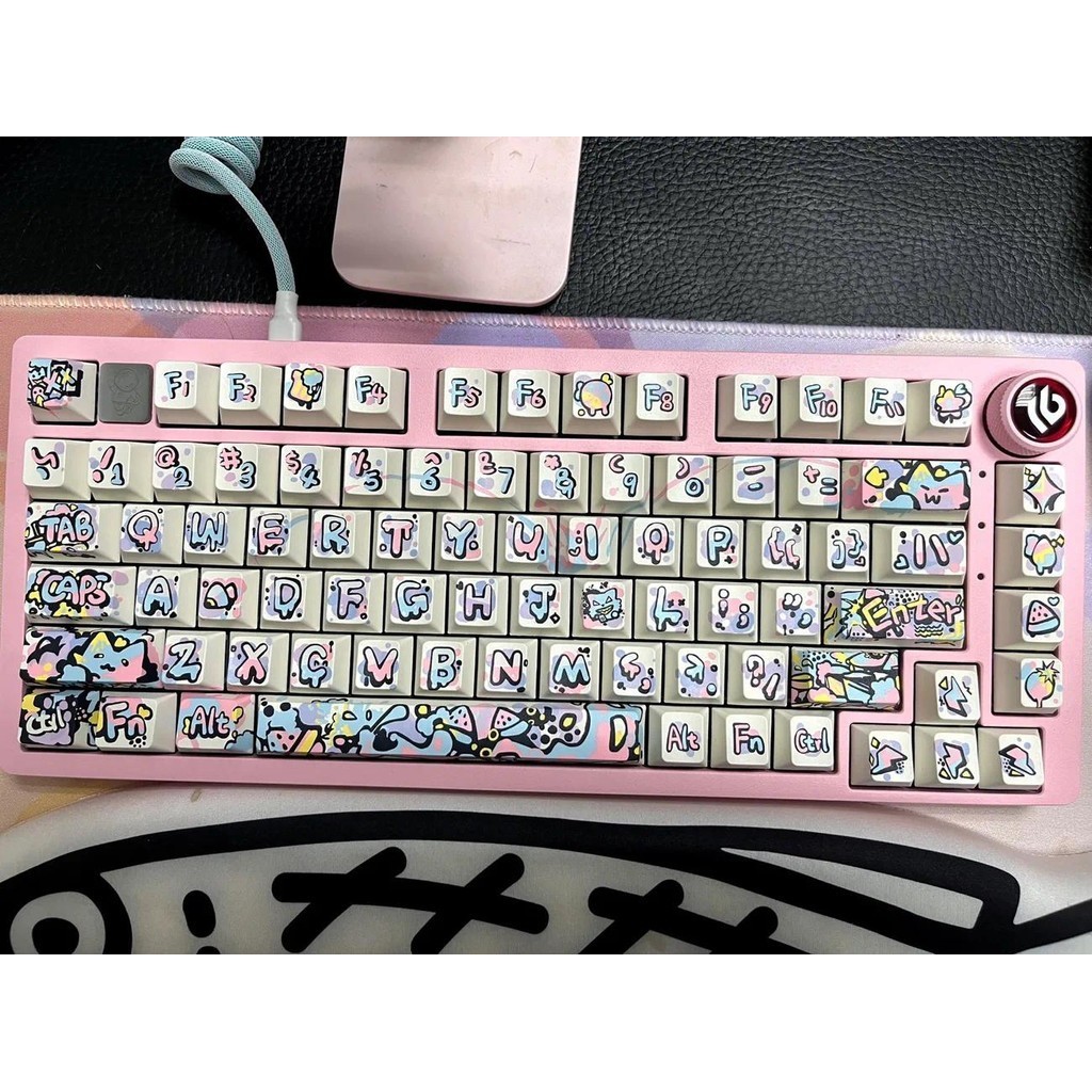 Electric Syllables Keycap MDA/Cherry Profile PBT Five-sided Dye ...