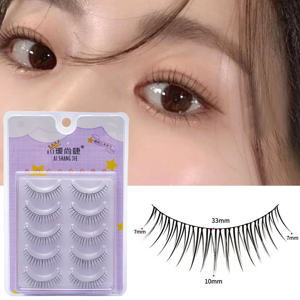 V-shaped Lash Extension 5 Pairs False Eyelashes Beauty Transparent Stem ...