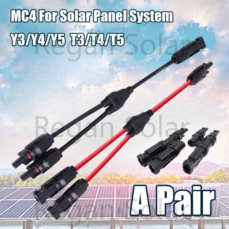 Cable Connector MC4 Branch Y3/Y4/Y5 T3/T4/T5 Adapter Connectors M/M/F and F/F/M For Solar Panels ...