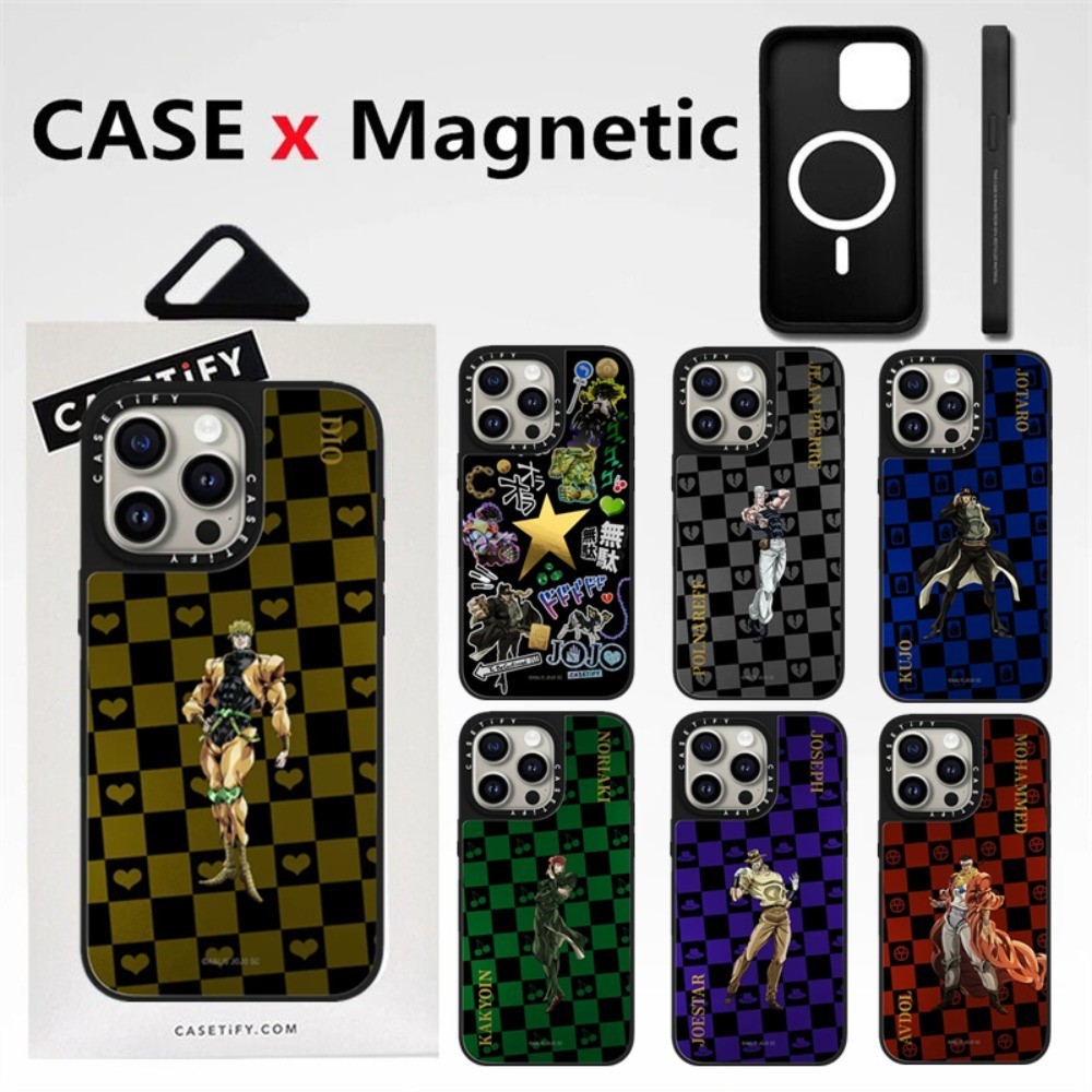 CaseTifg Anime JOJO DIO Pattern Magnetic Charging Mirror Phone Case ...