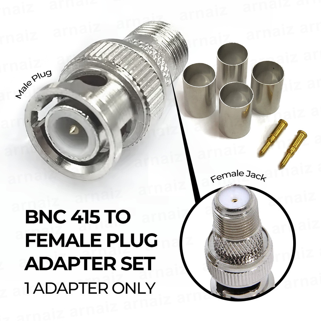 LQD BNC 415 Male Plug to Female Jack Straight Adapter Coax Connector ...