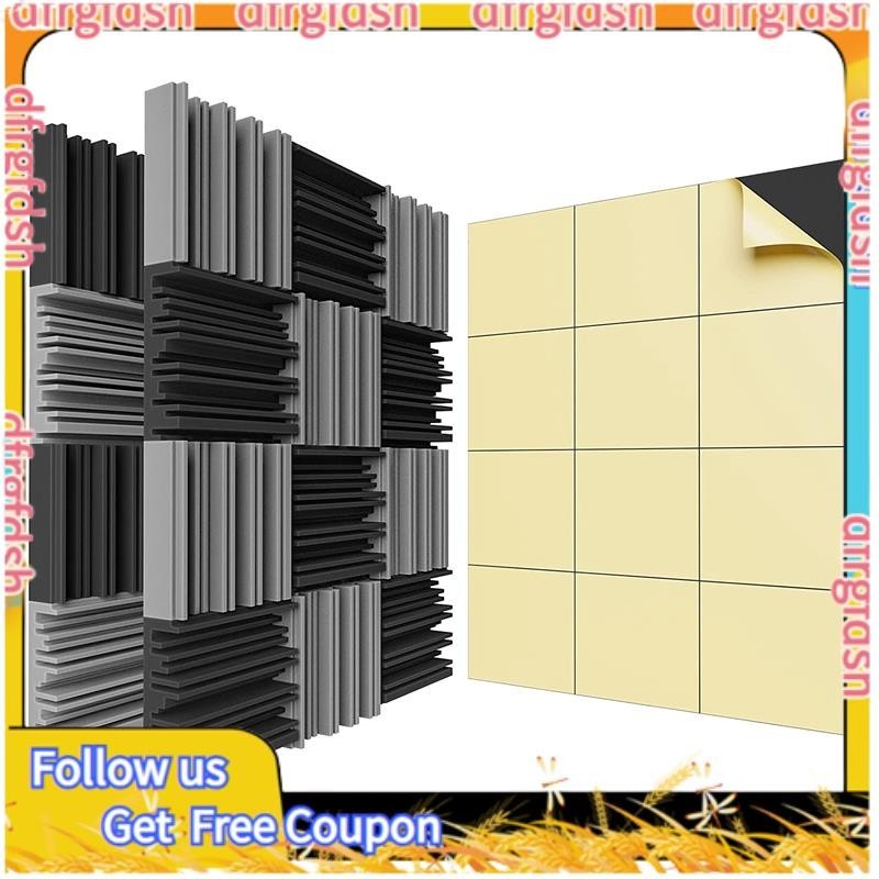 【D&F】1Set Self-Adhesive Sound Proof Foam Panels Acoustic Foam High ...