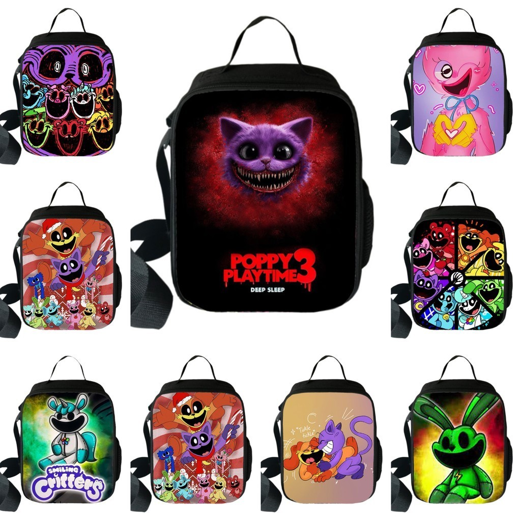 New smiling critters lunch bag scary smiling animal lunch box student ...