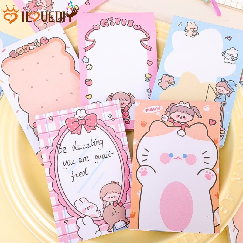 [ Featured ] Cute Girl Sticky Notes - Cartoon, Tearable, Self Adhesive ...