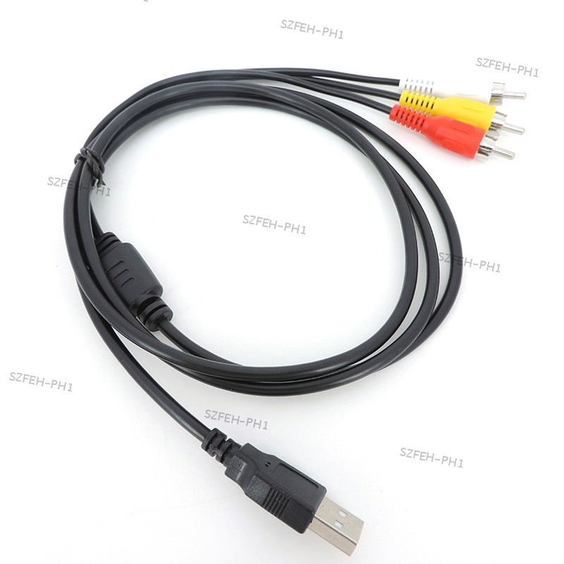1.5M USB 2.0 To 3RCA Cable USB Male To 3 RCA Male connector Coverter ...
