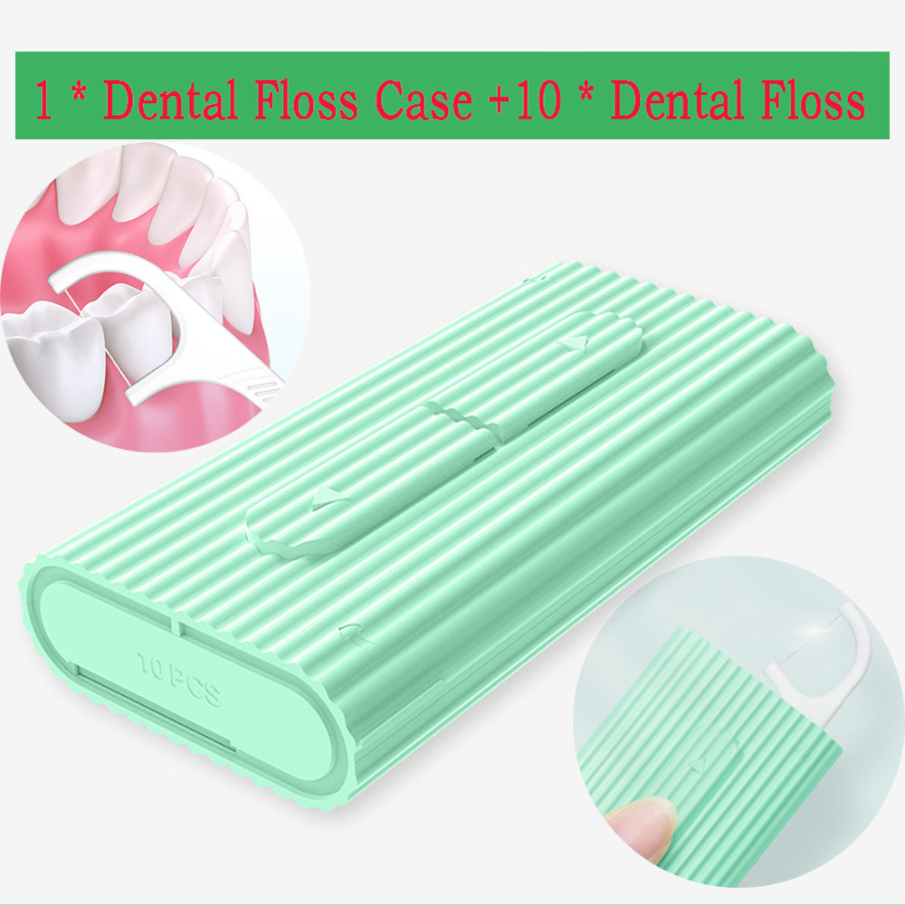 Dental Flossers Storage Box with 10pcs Dental Flossers Reusable Dental ...