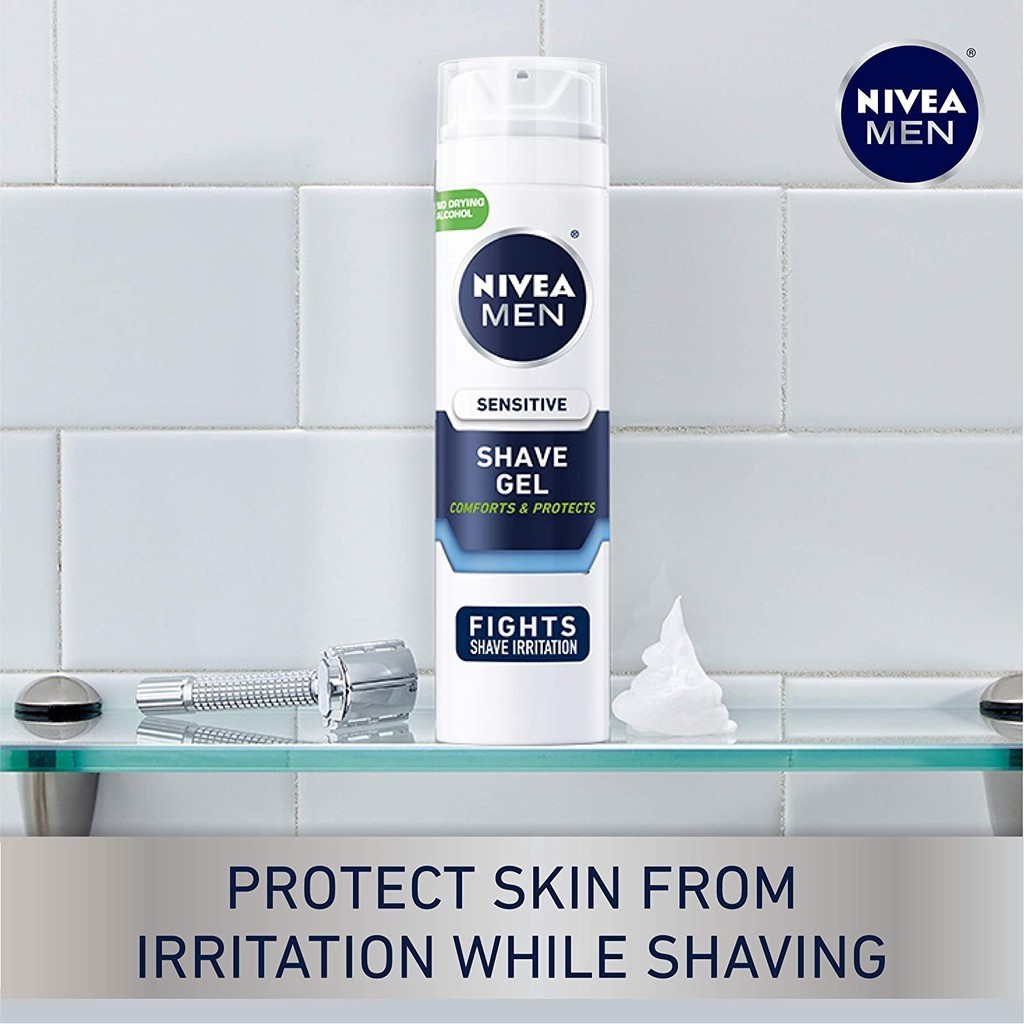Nivea FOR MEN Sensitive Shaving Gel 198g (USA) | Shopee Philippines