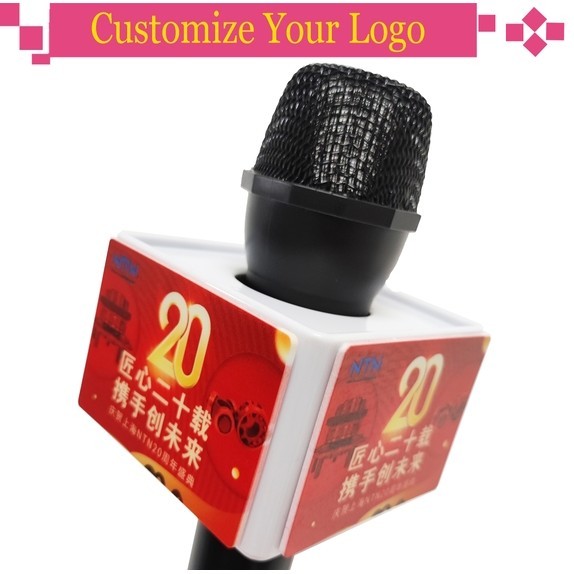 Square With Logo Printing Microphone Flag Station ABS Windscreen for ...