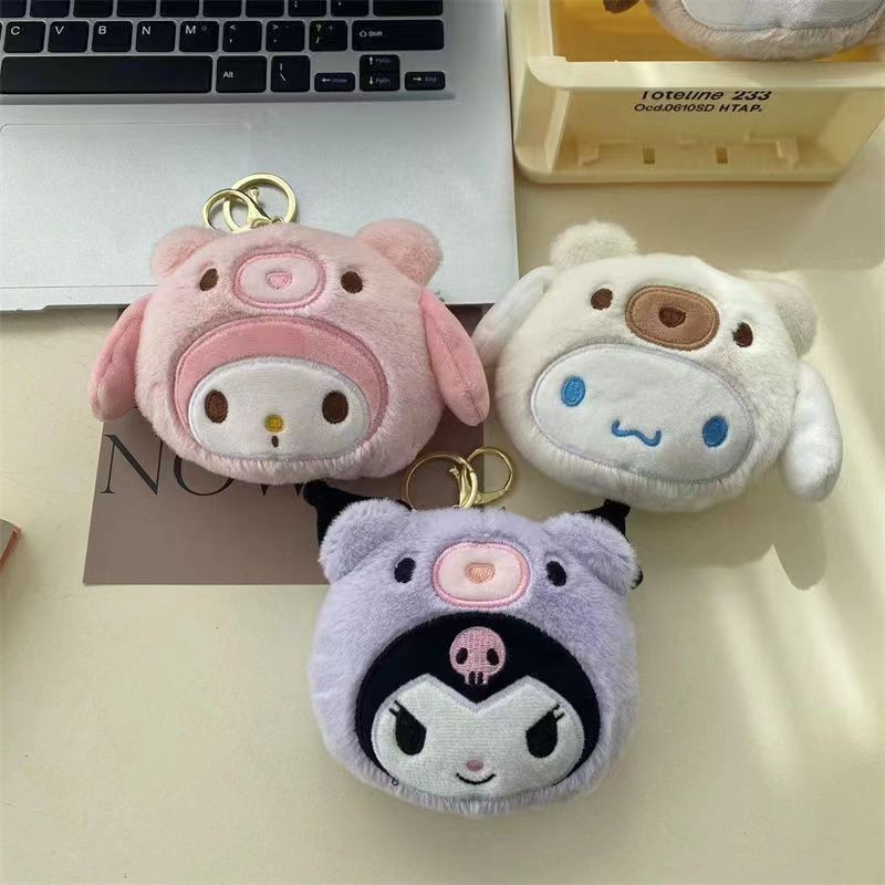 Cute Sanrio Plushie Coin Purse Kulomi Keychain Plush Cinnamoroll Cartoon Pochacco Gift Doll Soft ...