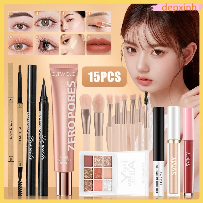 in stock Complete Full Makeup Set 15pcs O.two.o Invisible Pore Soft ...