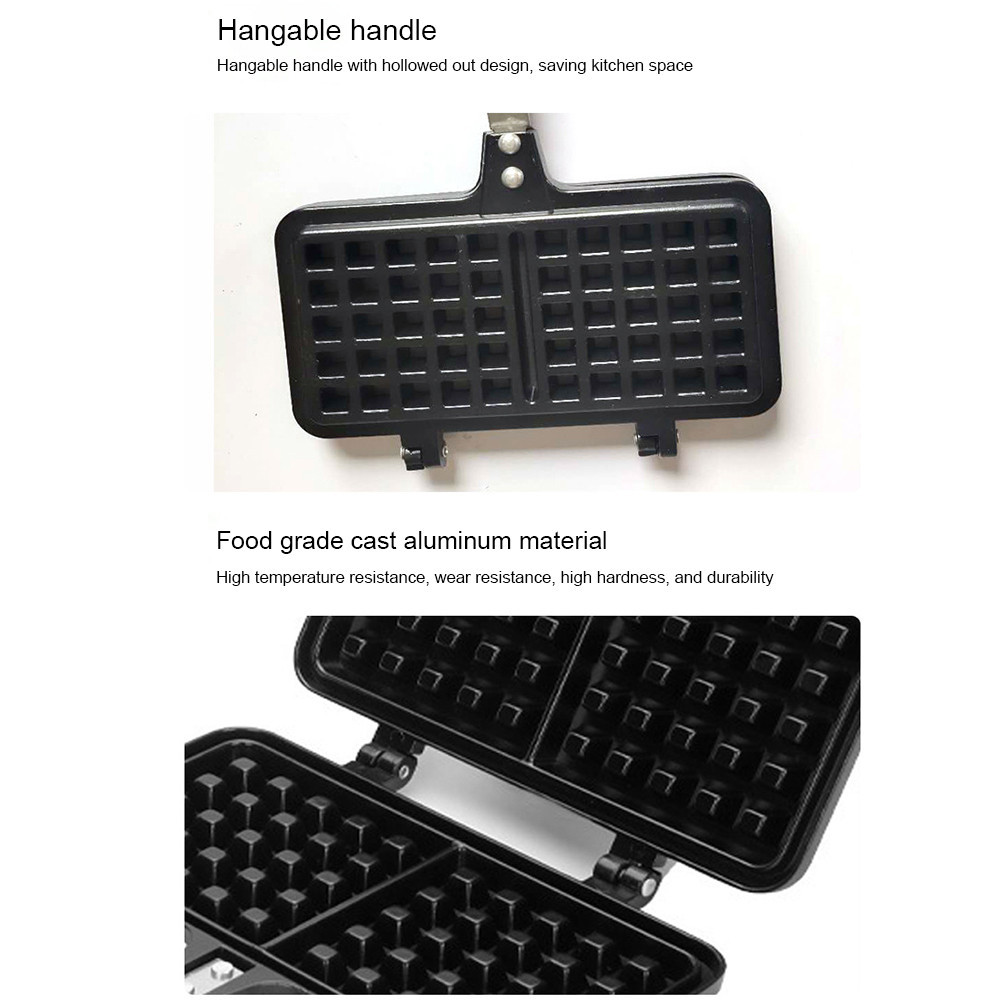 de Rectangle Stove Top Waffle Maker Pan Non-Stick Waffle Maker Machine ...