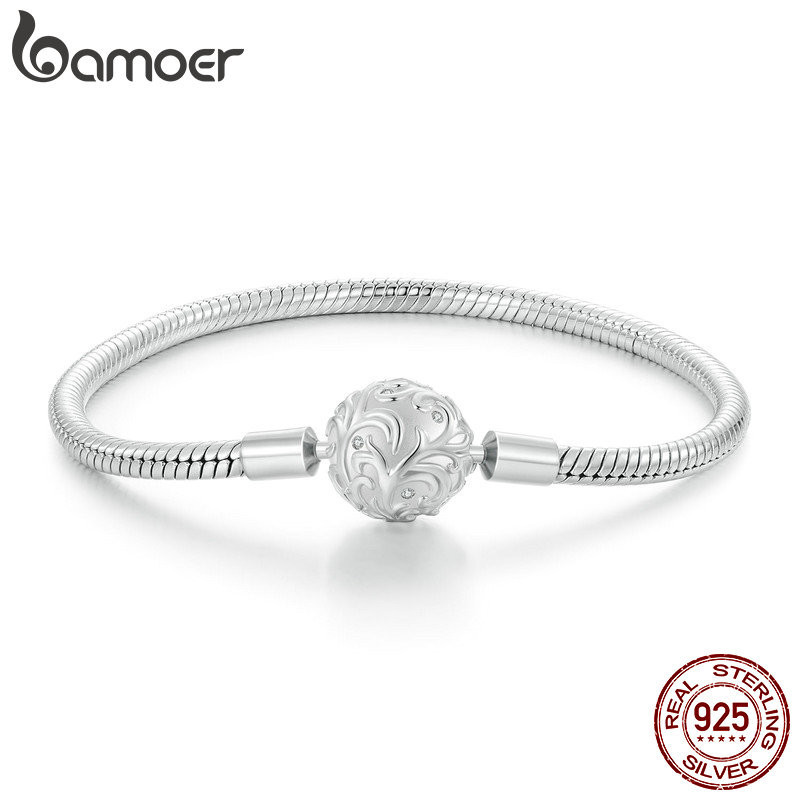 Bamoer 925 Sterling Sliver Bracelet Retro Palace Pattern Basic Jewelry ...
