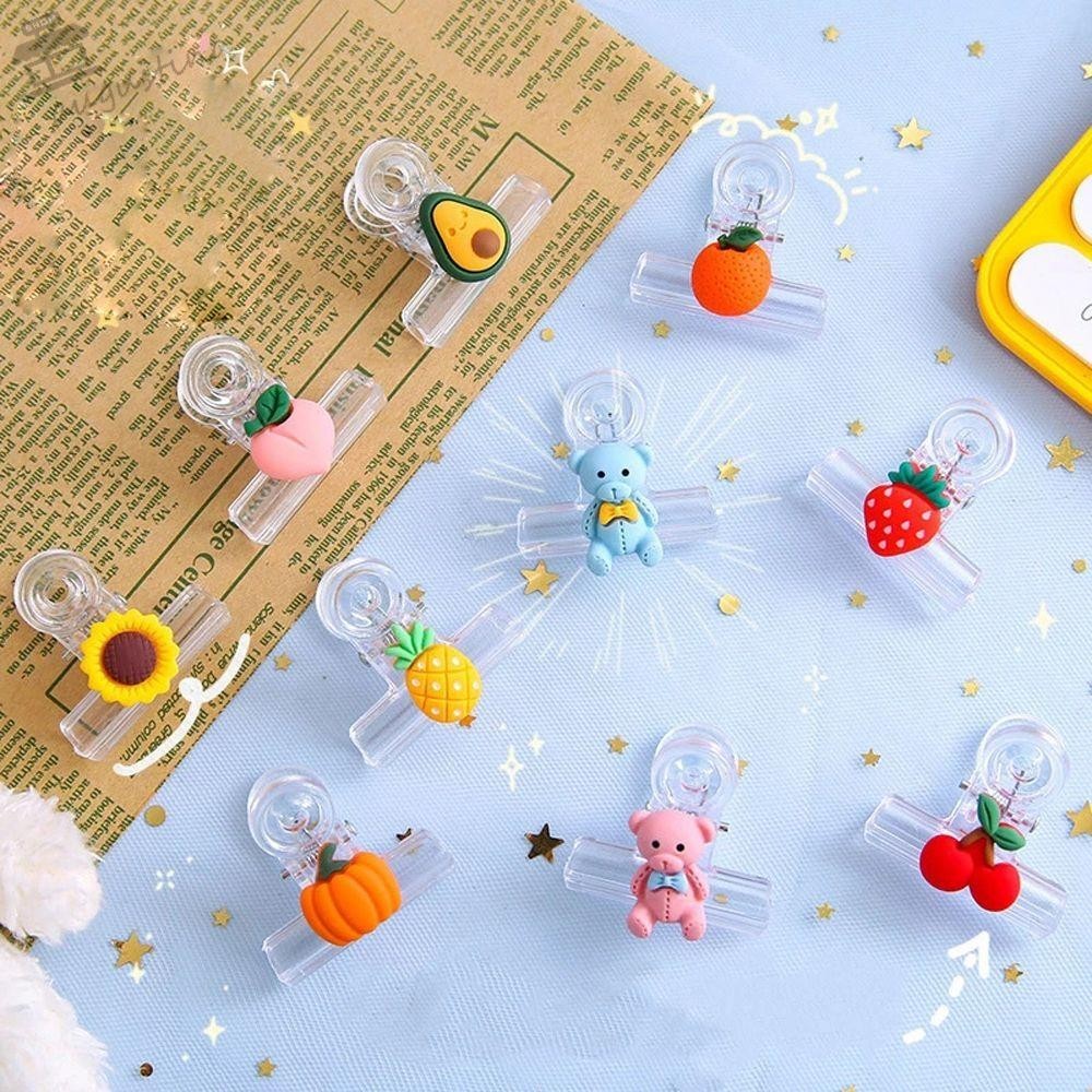 AUGUSTINA Transparent Clip Office Supplies Binding Cartoon Letter Clip ...
