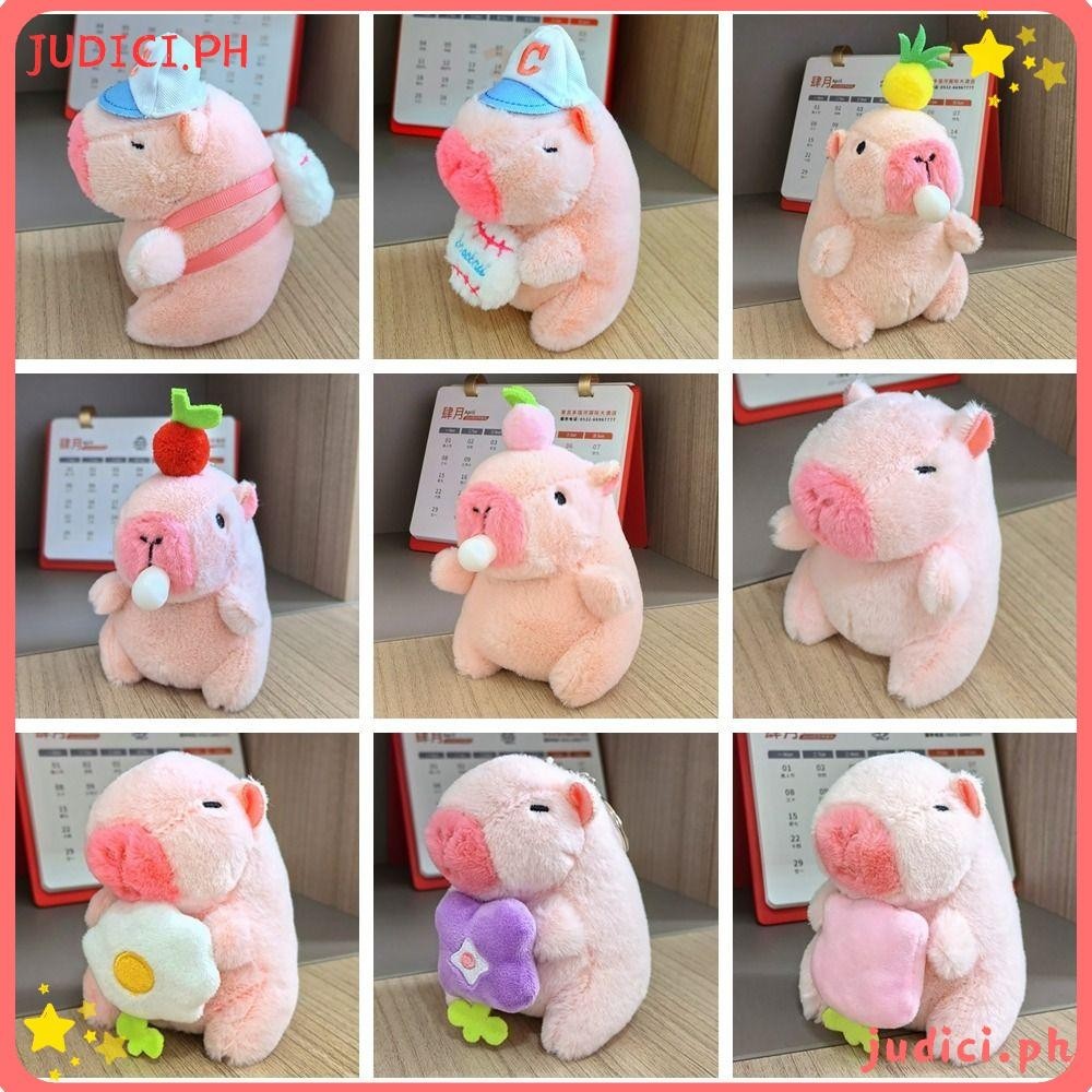JUDICI Plush Capybara Keychain, Pink Cute Cartoon Capybara Pendant ...