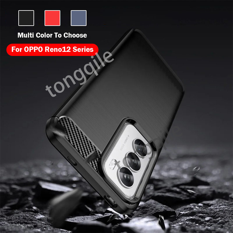 Case For OPPO Reno12 Pro Reno 12 12Pro 5G 2024 Carbon Fiber Soft TPU ...