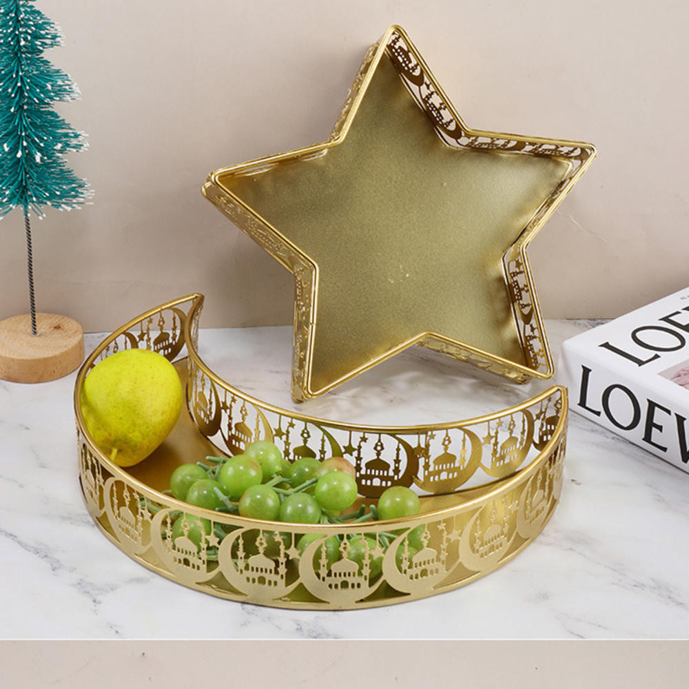 Ramadan Trays,Moon Star Ramadan Decor,Gold Ramadan Plate,Ramadan ...