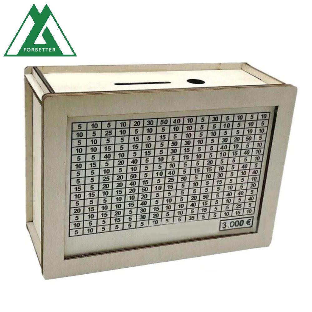 FORBETTER Euro Money Box, 500/1000/2000/3000/5000/10000 Wood Piggy Bank ...