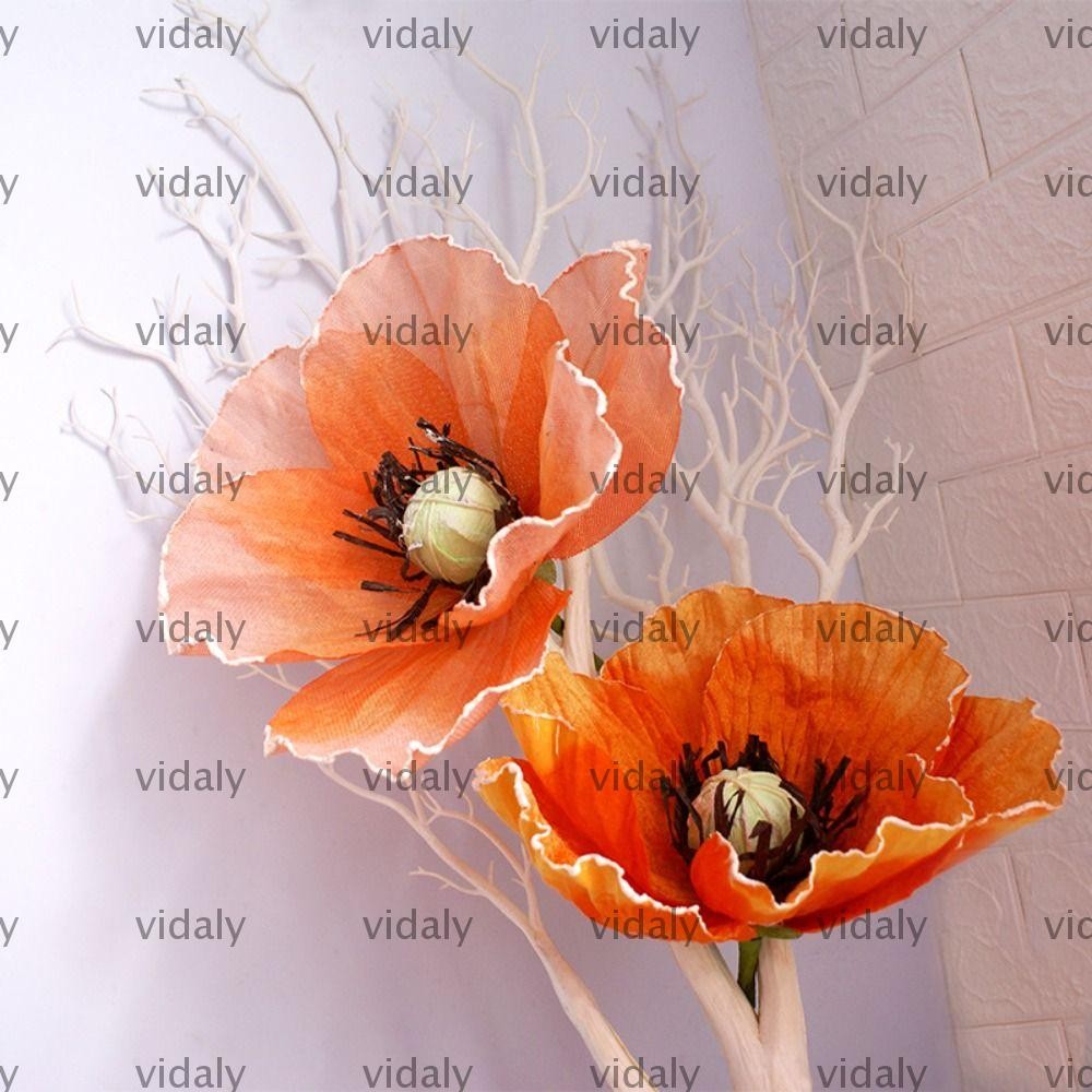 VIDALY Giant Simulation Poppy Flower, 30cm Window Display Artificial ...