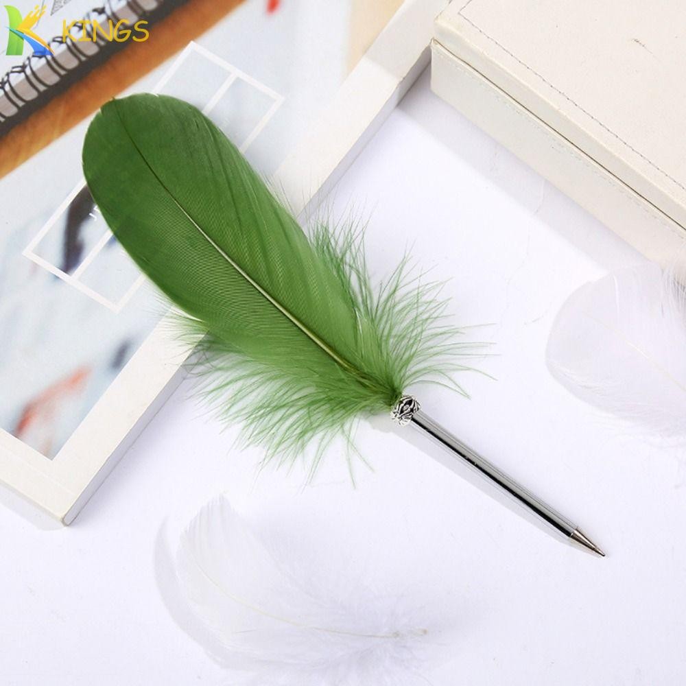 KINGS Feather Ballpoint Pen, Neutral Gel Pen Roller Ball Pen Feather ...