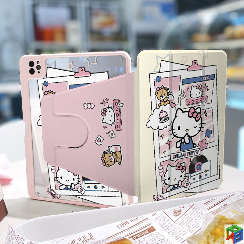 360° rotation Apple ipad Pro11 Pen slot tablet 2024Air5/6Kitty iPad10 ...