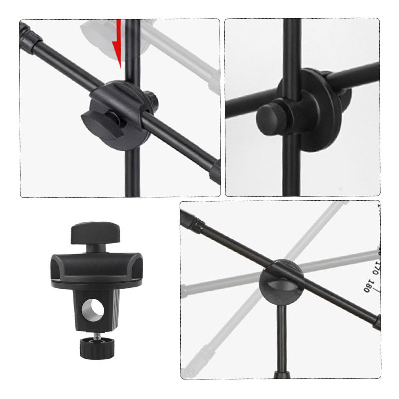 Universal Floor Mic Stand Crossbar Clamp Disc Microphone Crossbar Snap ...