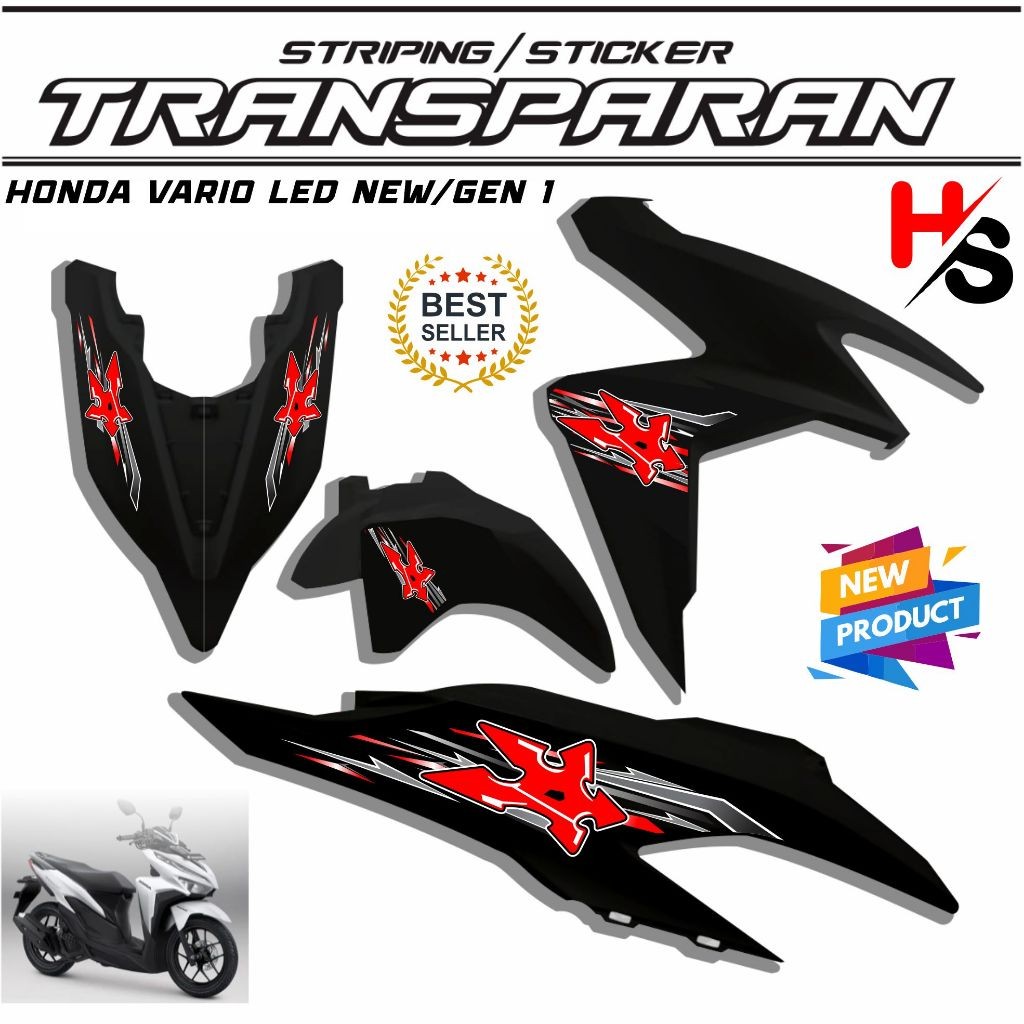 HONDA VARIO GEN 1 MOTORCYCLE UV TRANSPARENT STICKER STRIPING STICKER ...