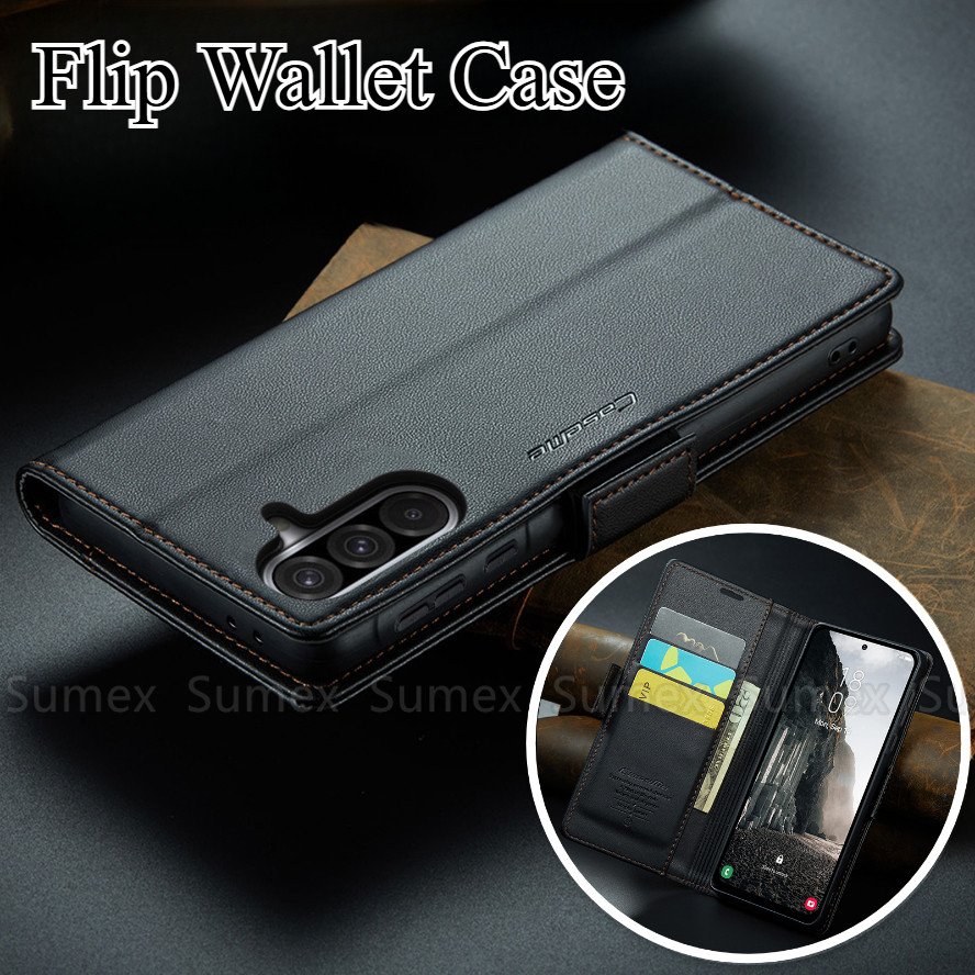 Leather Flip Cover for Samsung A56 A36 A26 A16 A06 4G 5G Magnetic Wallet Case Shockproof Stand ...