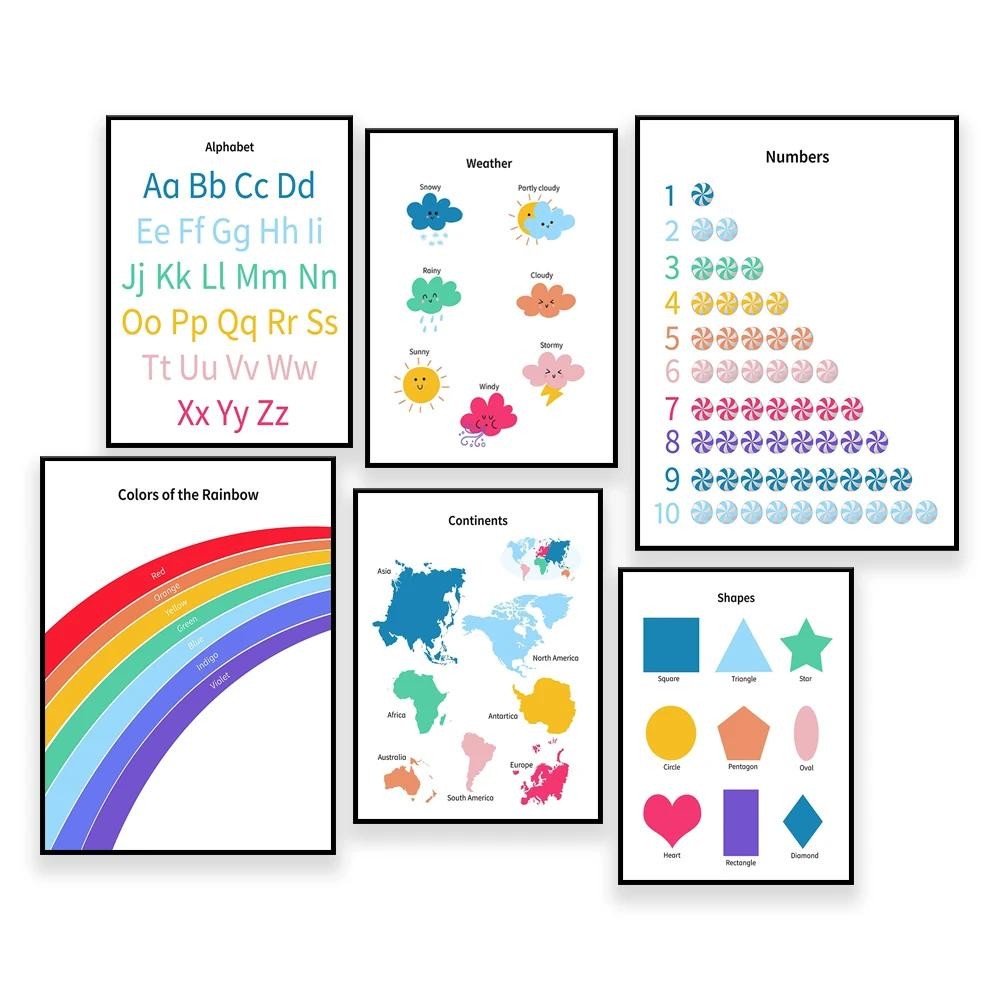 Rainbow Preschool Classroom Posters Educational Homeschool Printables ...