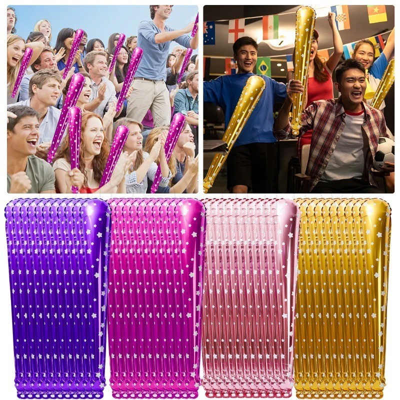 10Pcs Aluminum Film Cheering Sticks - Inflatable Clapper Cheerstick ...