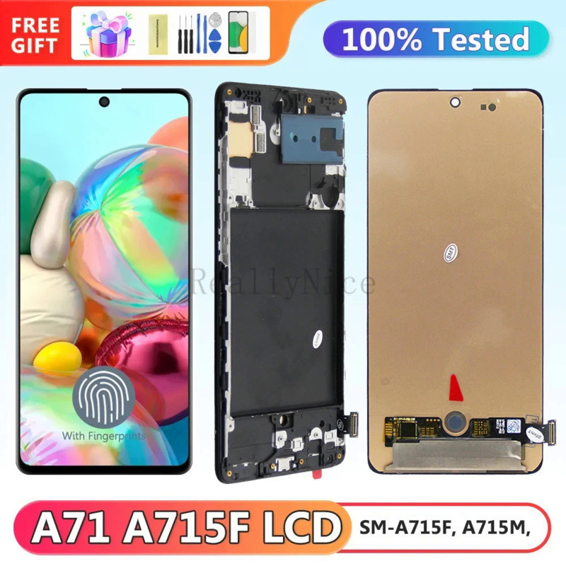 6.7" AMOLED A71 Screen with Fingerprints, for Samsung Galaxy A71 A715 ...