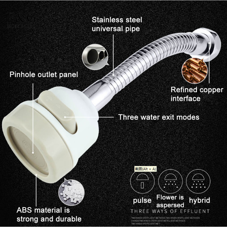 Kitchen Faucet Head Water Save Anti Splash Rotatable Faucet Taps Shower ...