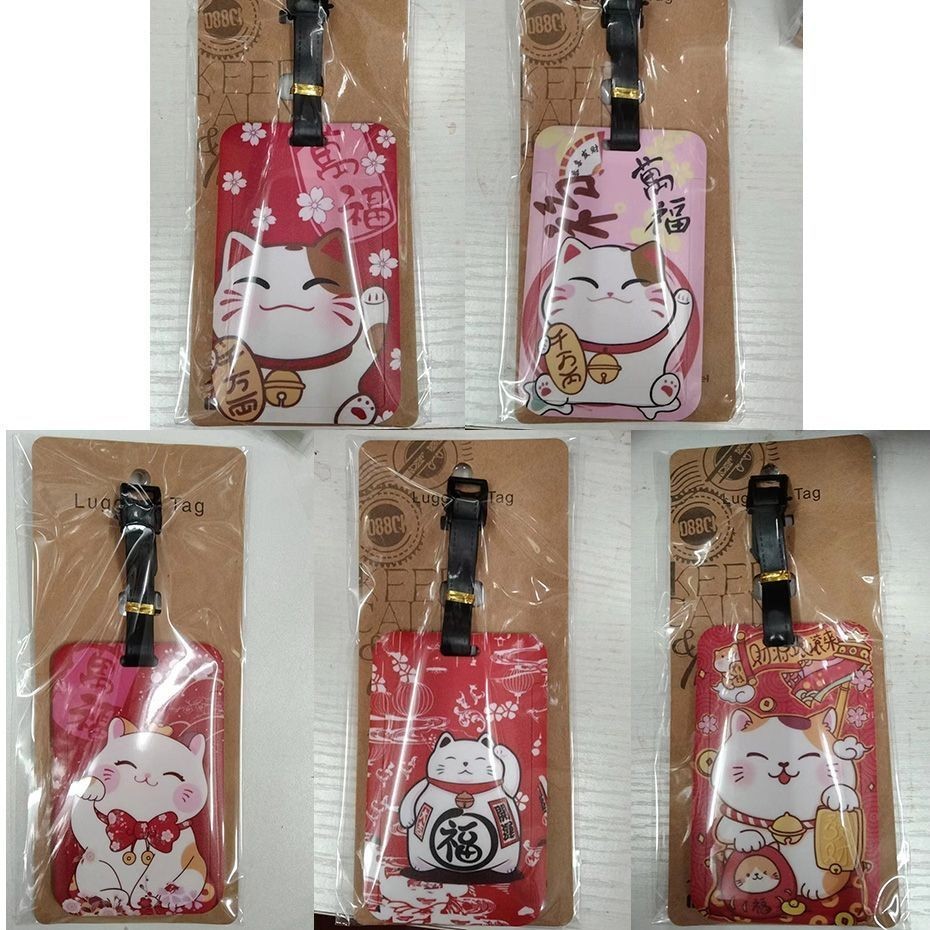 Lucky Cat Luggage Tag Tow Tag Identification Tag Boarding Pass Hard ...
