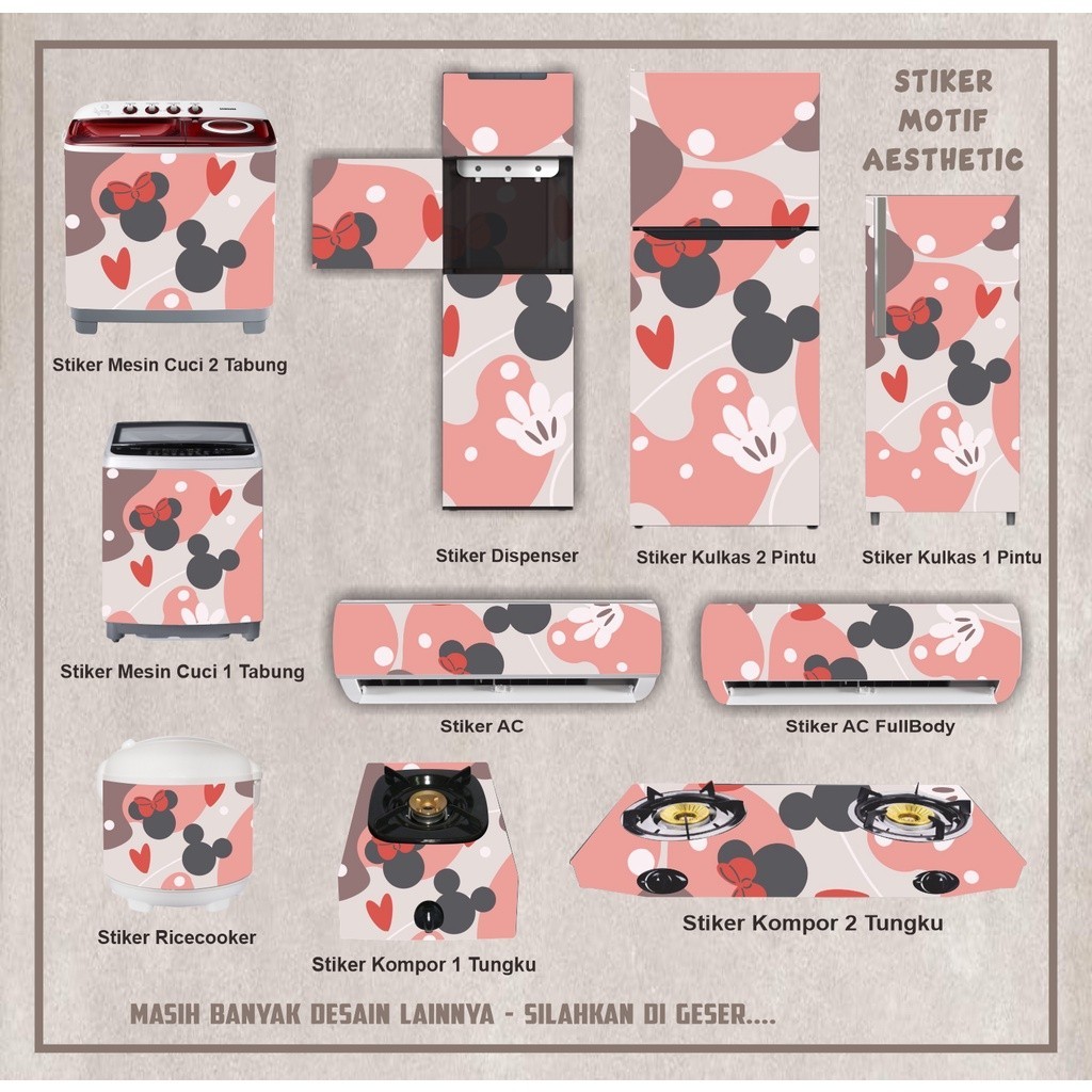 MATA MESIN Refrigerator stove washing machine sticker 1 2 door eye tube ...