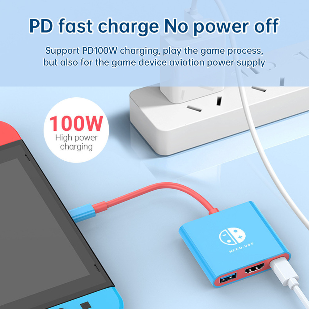 Portable Nintendo Switch Docking Station TYPE-C Hub with HDMI and USB 3 ...