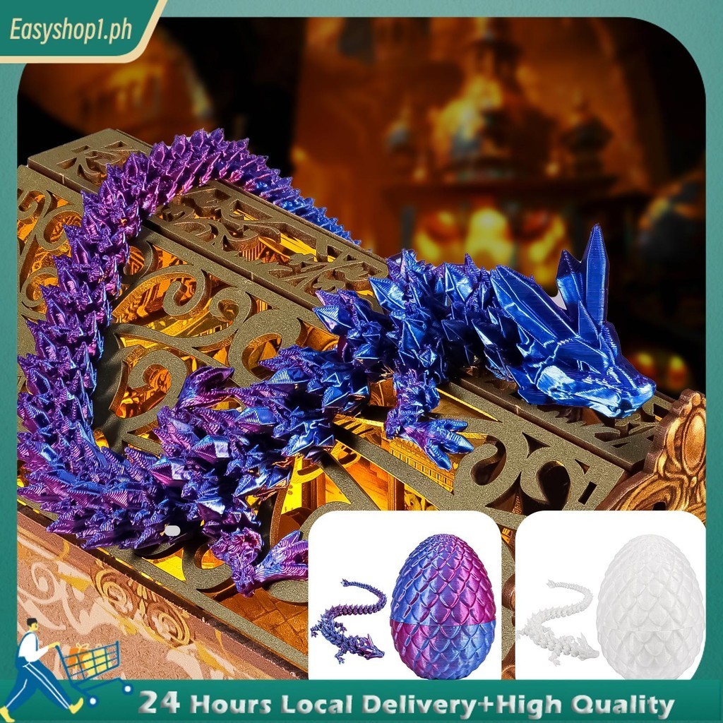 3D Printed Crystal Dragon Set Crystal Dragon Figures with Dragon Egg ...