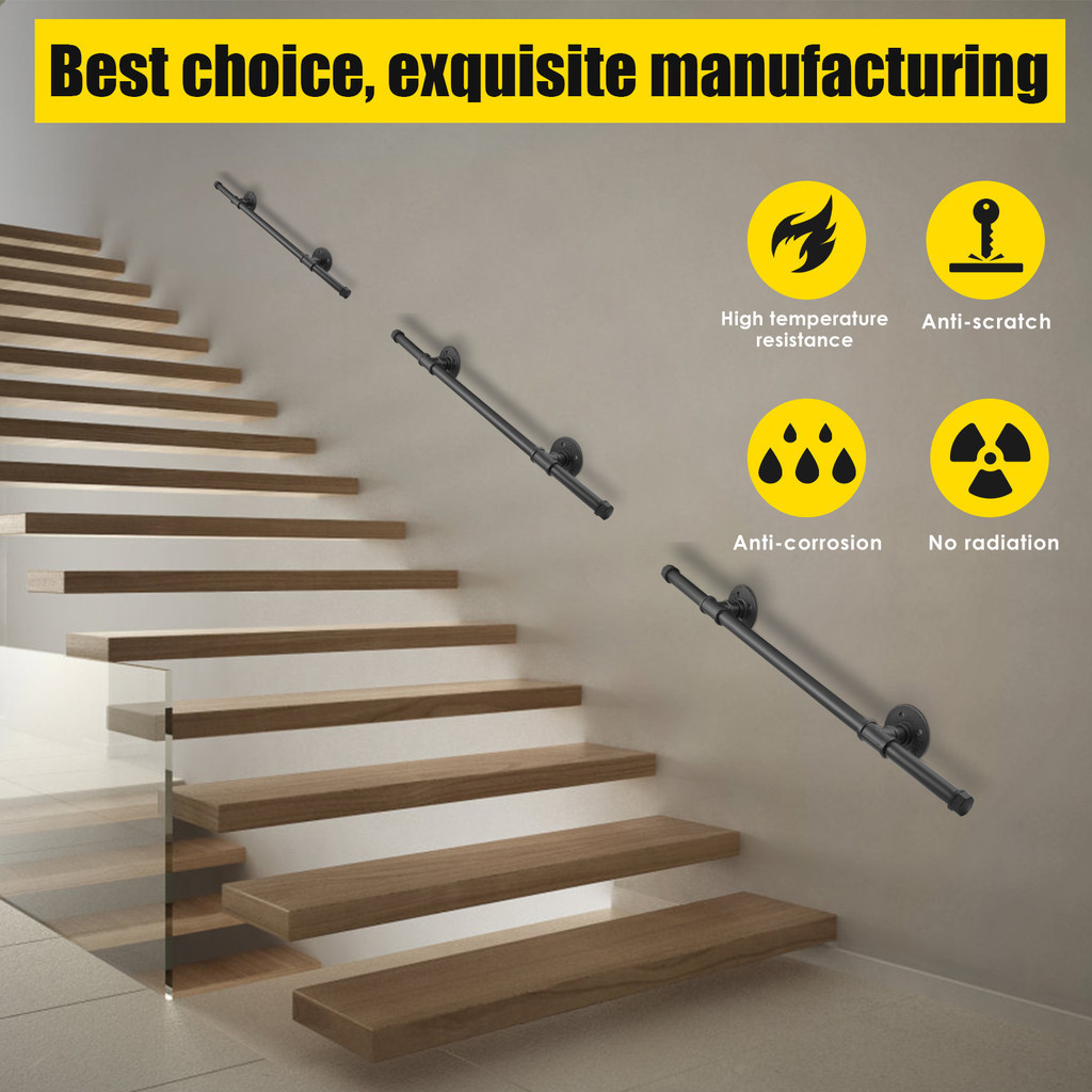 Stairs Steps Metal Handrails Non-Slip Easy Install Stairs Porch Deck ...
