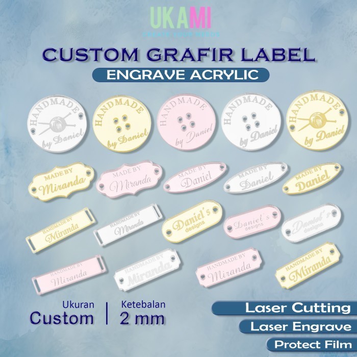 Custom Acrylic Hijab Label - Acrylic Hijab Brand Logo Tag Dowry Bag ...