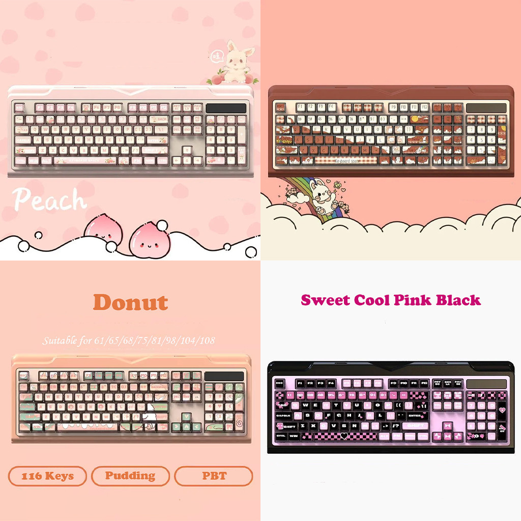 【Pudding Keycap Collection】Peach Rabbit Pudding Keycap ASA Profile PBT ...