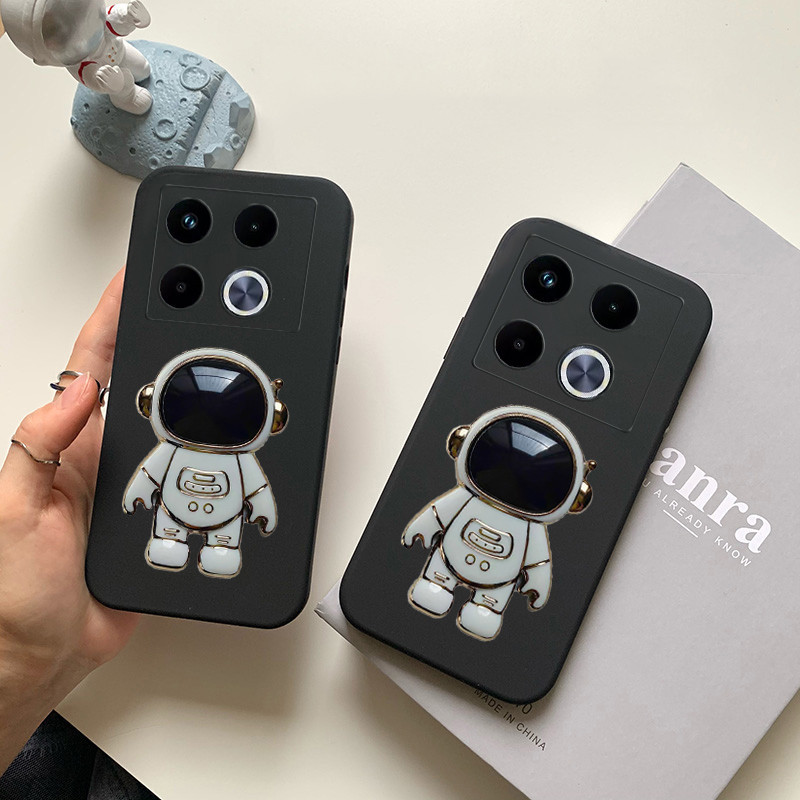 For Infinix Note 40 Pro Case Fashionable Cartoon Astronaut Stand ...