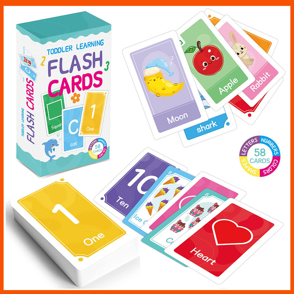 Toddler Flash Cards - Colors, Shapes, Numbers and Alphabet Flashcards ...