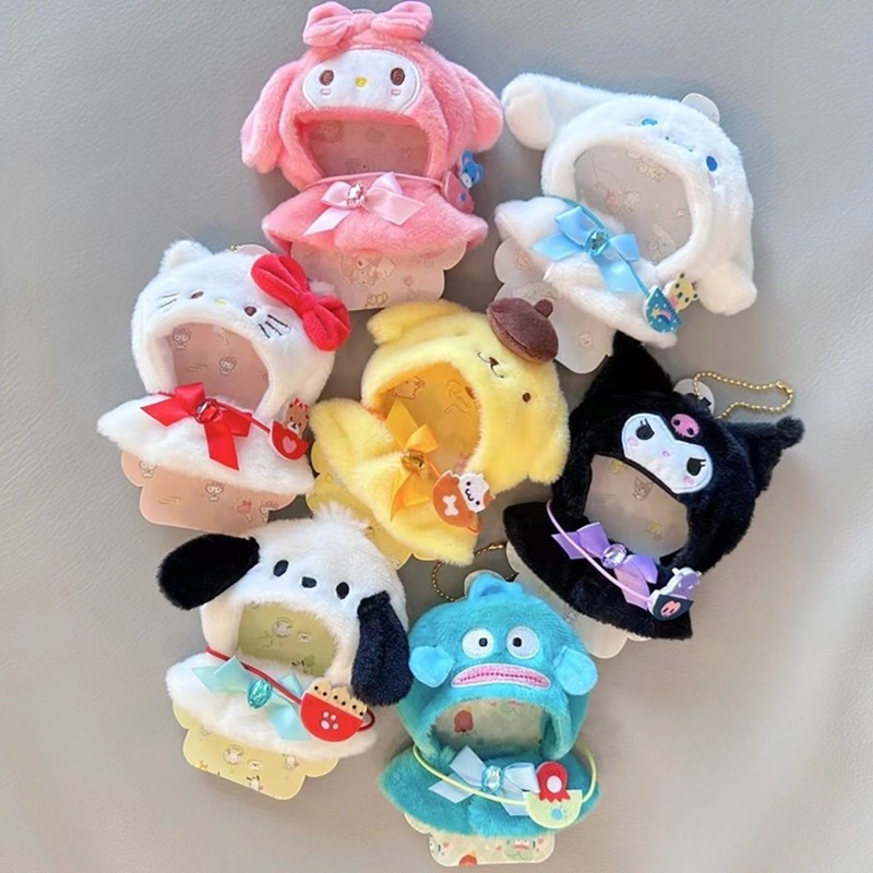 10cm Sanrio Plush Dolls Clothes Cloak Gift For Girls Kuromi Melody ...