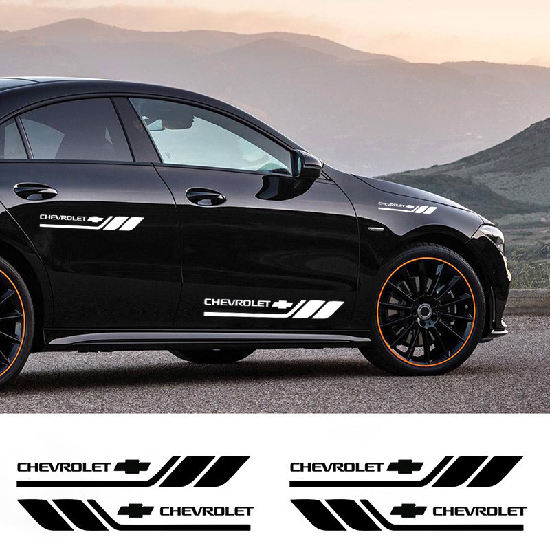 2PCS Car Door Side Stickers For Chevrolet Colorado Aveo Captiva Cruze ...