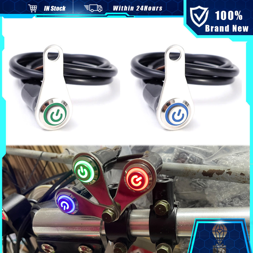 Motorcycle 12V/5A Single LED Halo Switch Aluminum Alloy ON+OFF Push ...