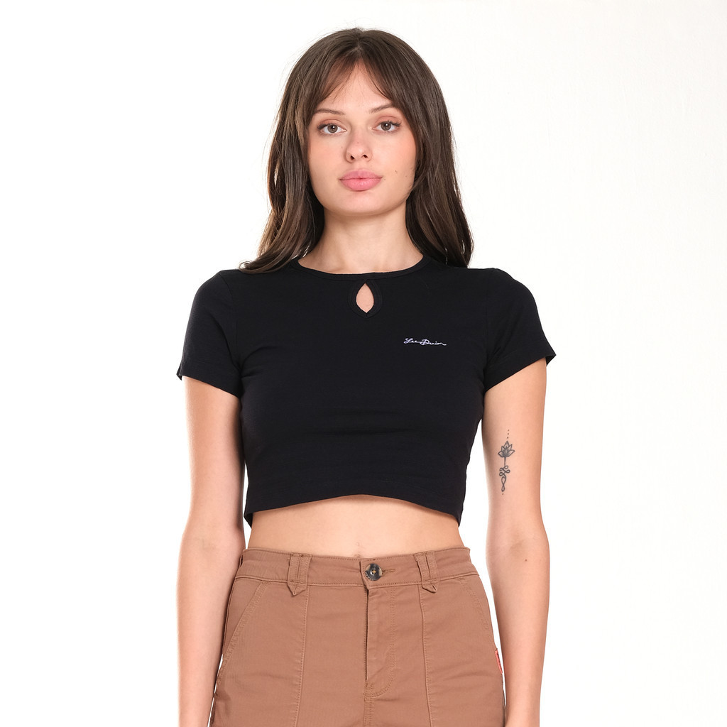 Lee Modified Cropped Top for Women in Black | Shopee Philippines