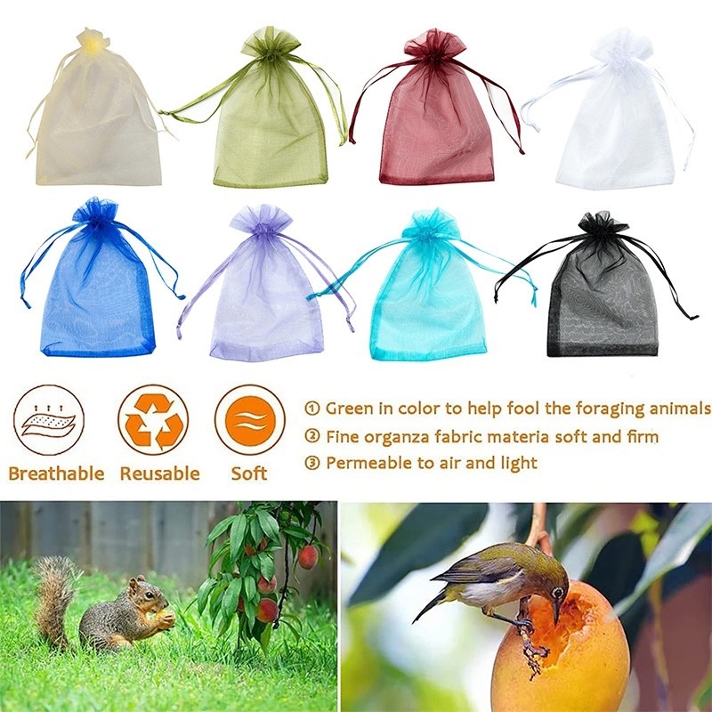 50pcs Fruit Protection Bags Pest Control Anti-Bird Garden Netting ...