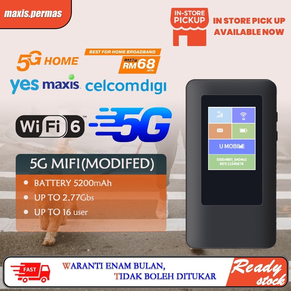 5G/4G Pocket wifi, Stabil 5200mAh,portable wifi,support all 4G/5G LTE ...